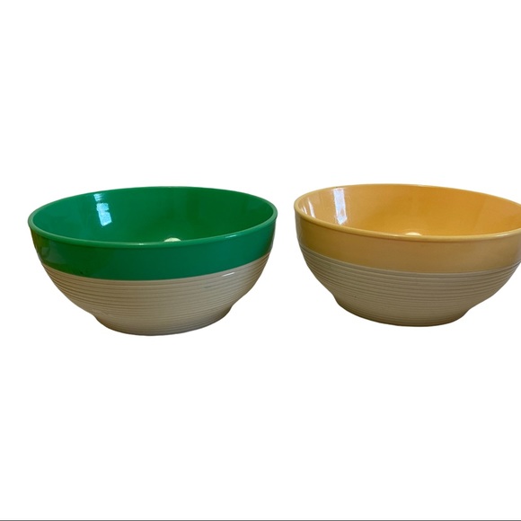 Thermo Temp | Kitchen | Vintage Raffiaware Bowls Set Of 2 Boho Retro ...